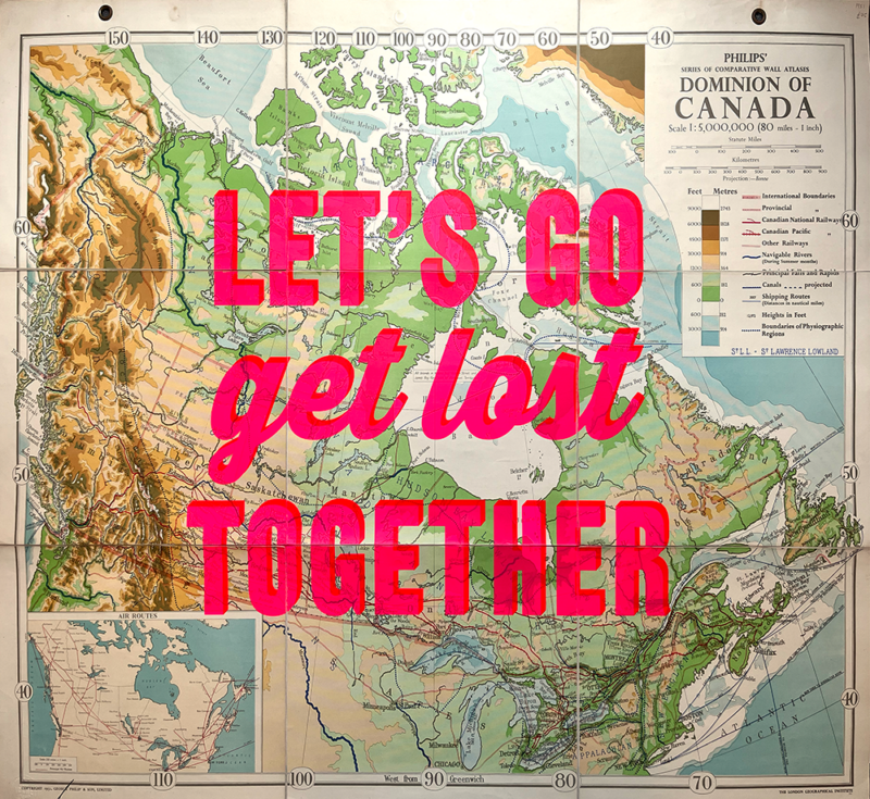 Let's Go Get Lost Together - World Map (Litho) by Dave Buonaguidi ...